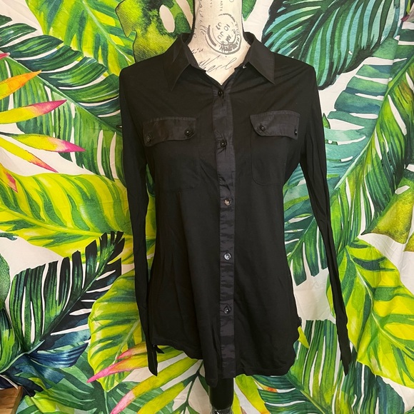 Magaschoni | Tops | Euc Magaschoni Small Sheer Button Down Lyocell Silk ...